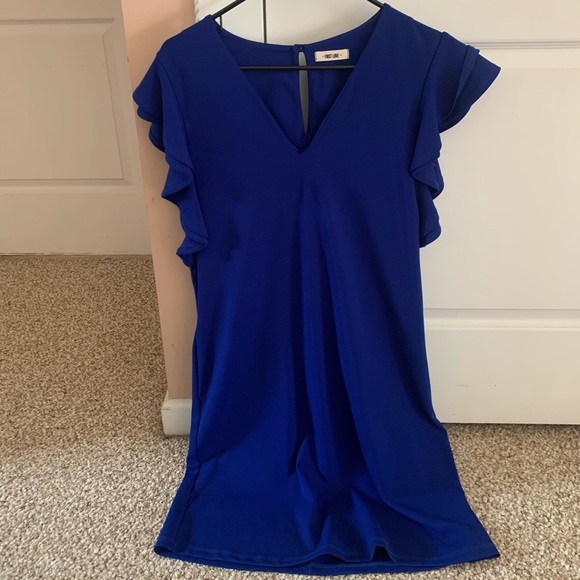 First Love | Dresses | First Love Royal Blue Midlength Ruffled ...